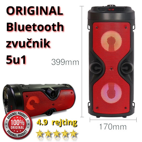 ORIGINAL Bluetooth zvučnik 5u1 - Super shop